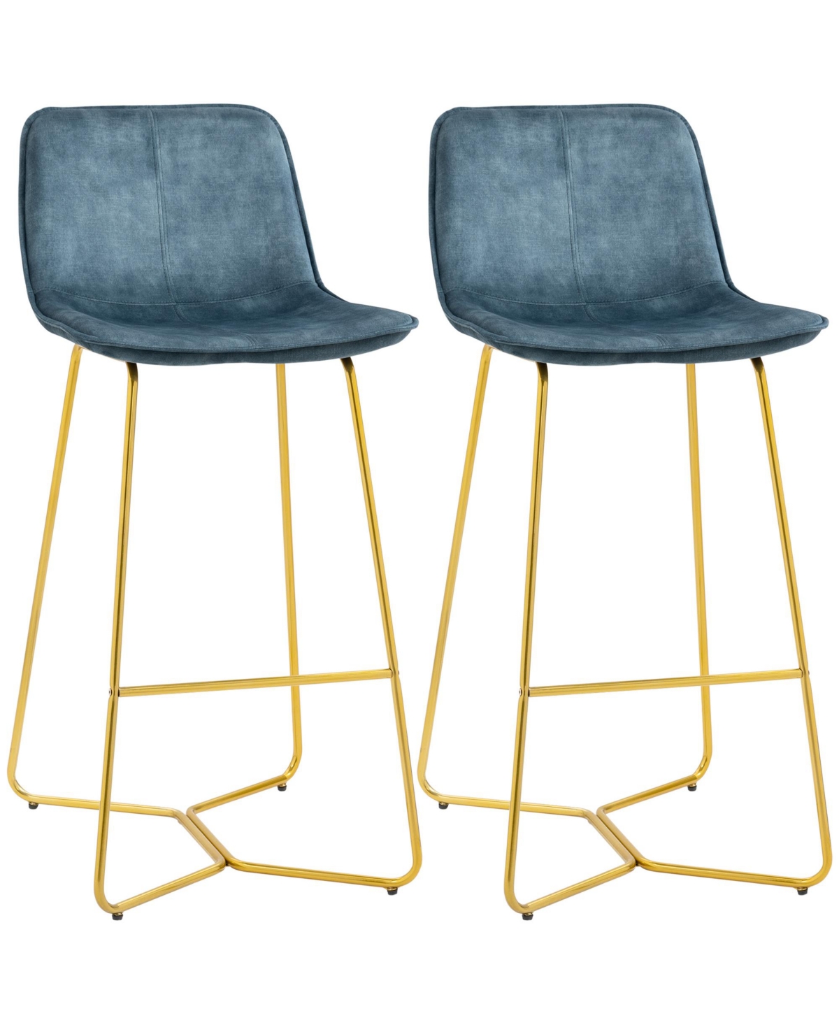 Click here for Homcom Tall Bar Stools  Set of 2  Velvet-Touch Fab... prices