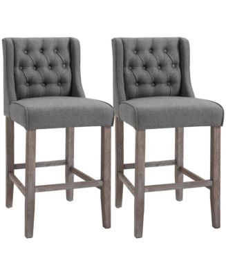 HOMCOM Dual 40" High Back Countertop Height Dining Stool Seat Accent ...