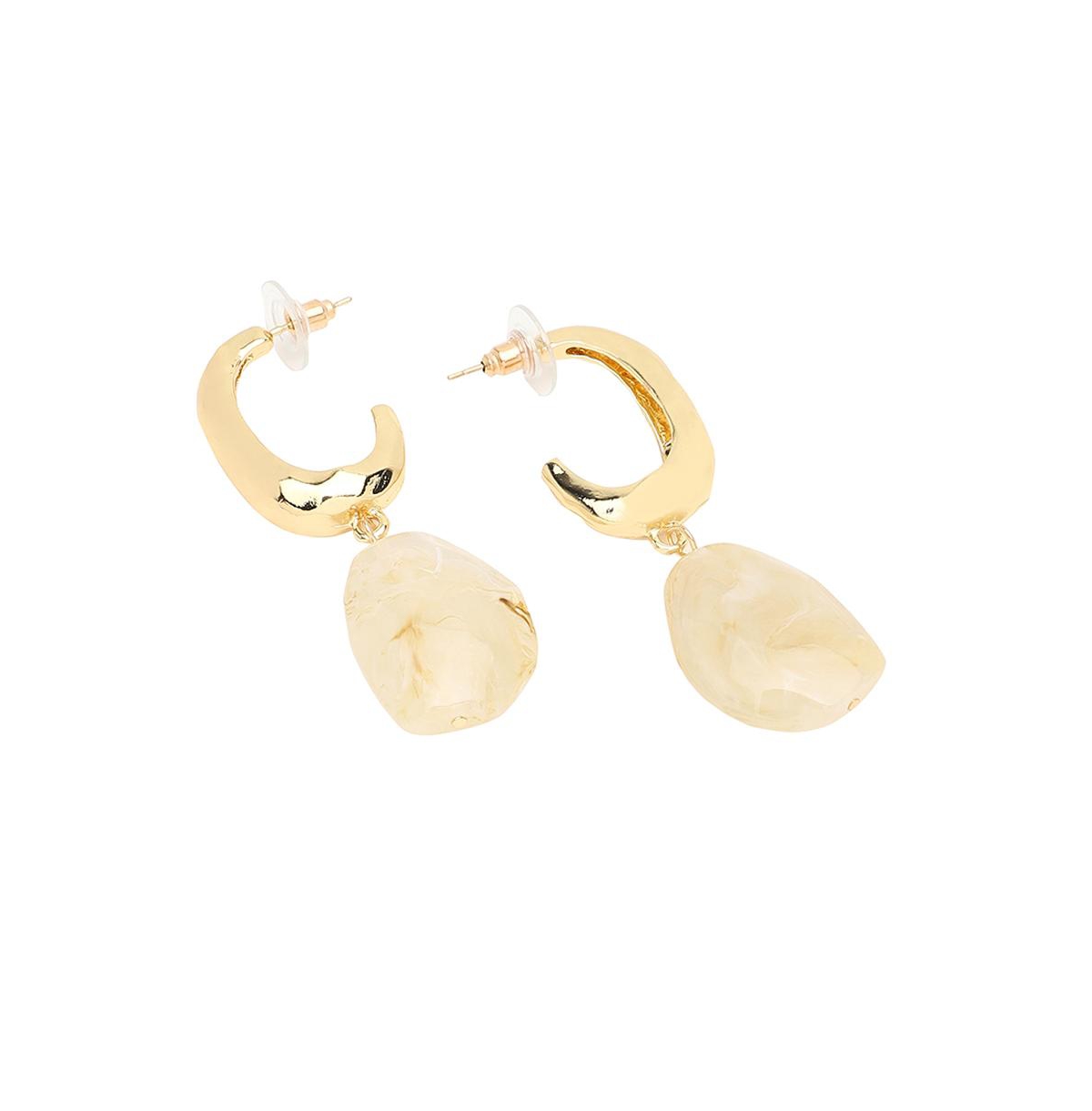 Click here for Sohi Womens Marble Drop Earrings - White prices
