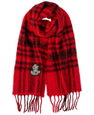 Lauren Ralph Lauren Brushed Lofty Scarf with Crystal Patch - Macy's