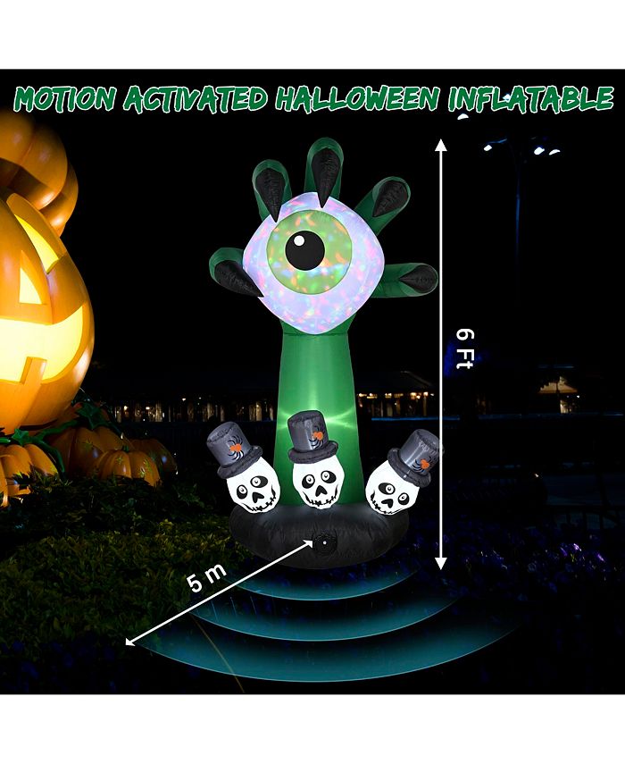 Yescom Halloween Inflatable Monster Hand with Eyeball & Garden Flag Kit ...
