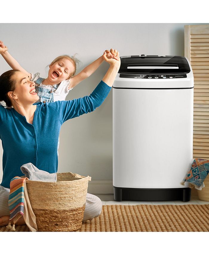 Gymax Compact Full-automatic Washing Machine Laundry Washer w/ 11 lbs ...