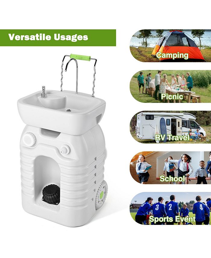 Yescom Hand Wash Station Portable Wash Sink Basin Stand 12 Gallon 45L ...