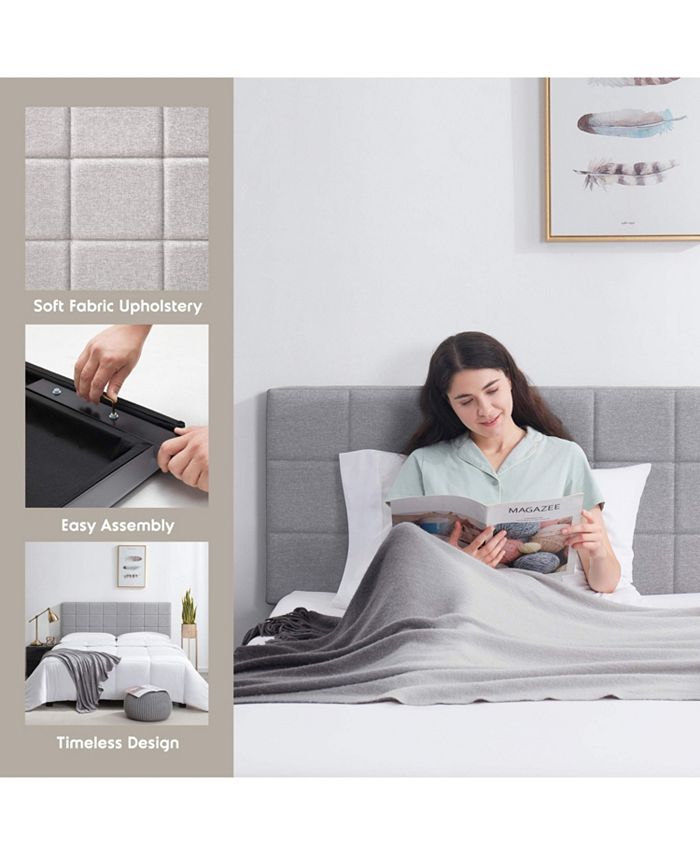 Clara Clark Heavy Duty Adjustable SquareTufted Fabric Headboard - King ...