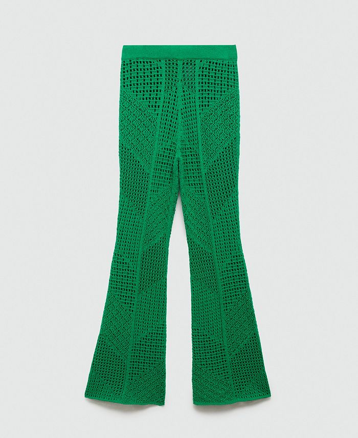MANGO Women's Openwork Knit Pants - Macy's