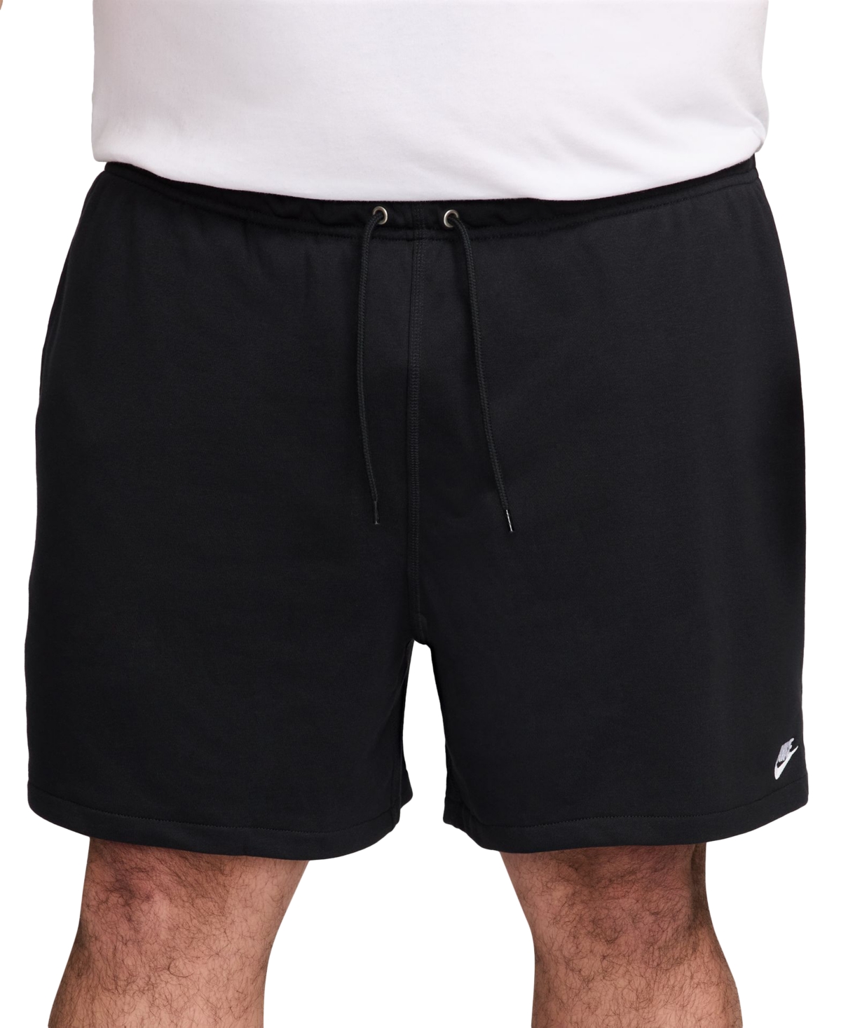 Nike Mens Club French Terry Flow Shorts - Black/black/white