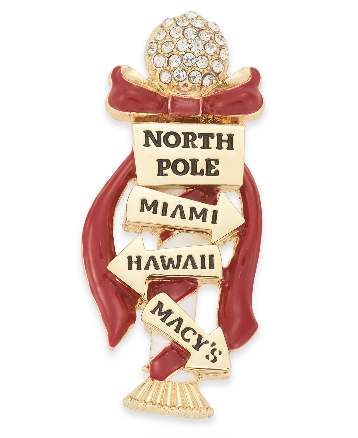 Click here for Holiday Lane Gold-Tone North Pole Pin  Created for... prices