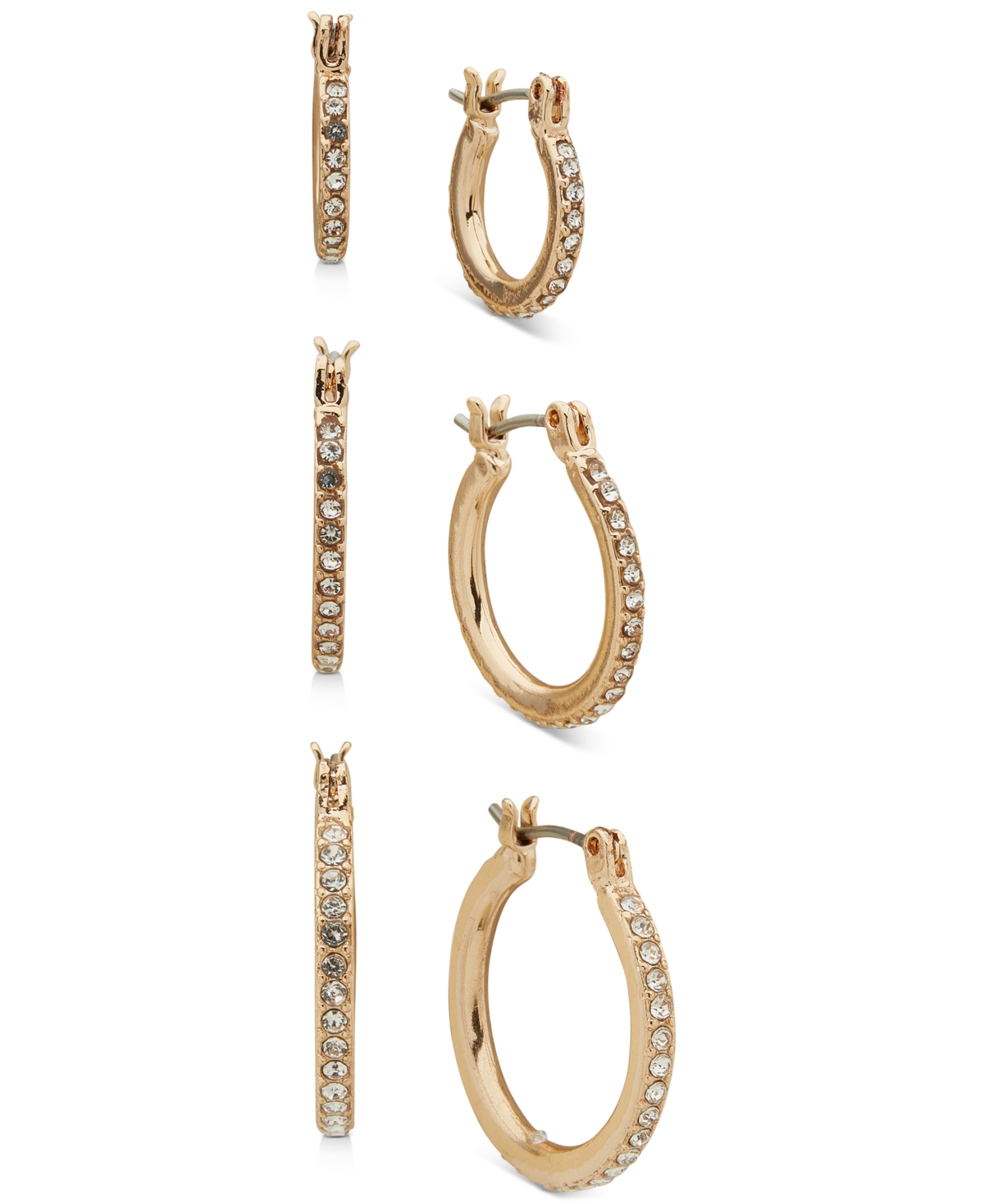 Click here for Anne Klein 3-Pc. Set Pave Hoop Earrings - Gold prices