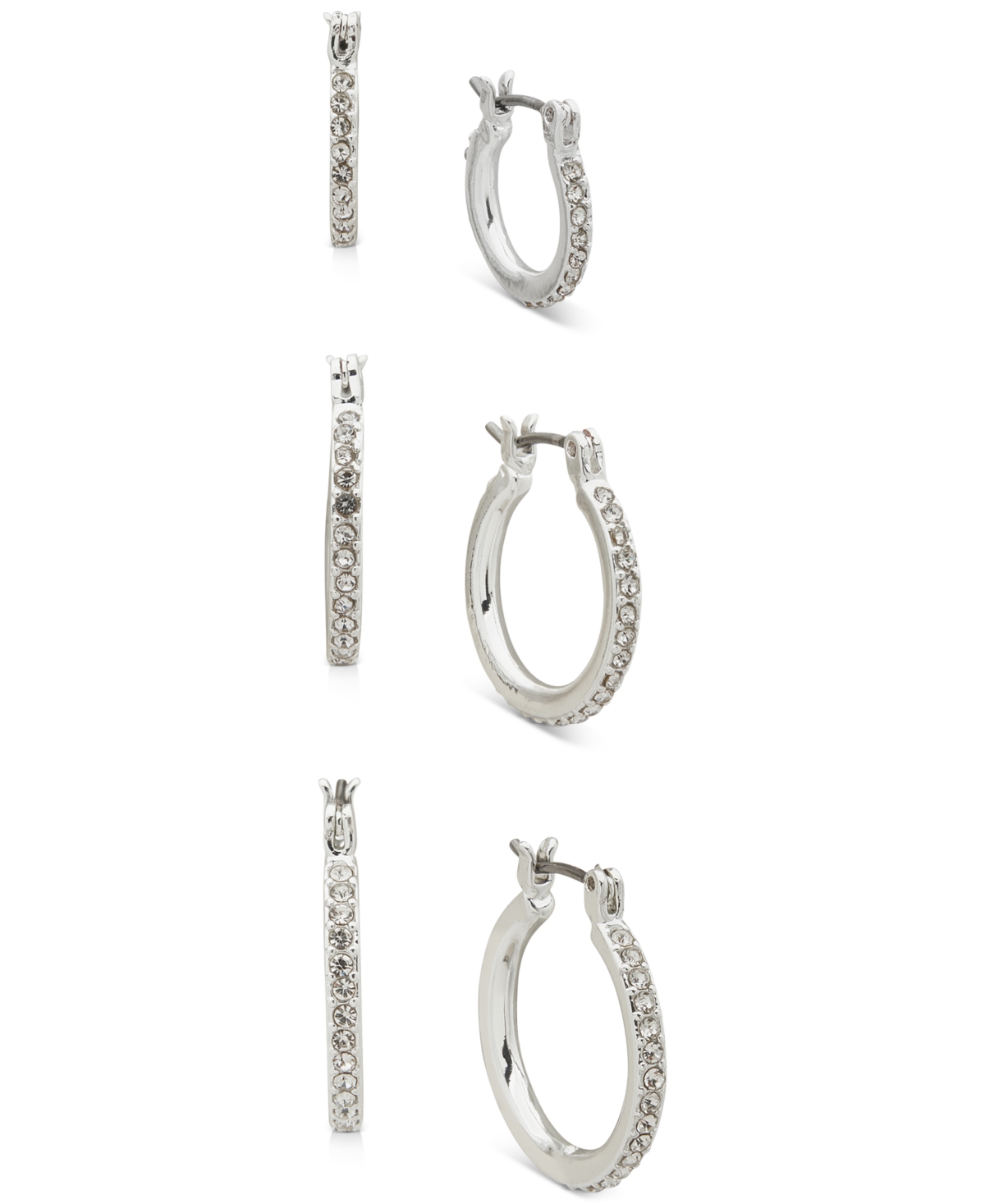 Click here for Anne Klein 3-Pc. Set Pave Hoop Earrings - Silver prices