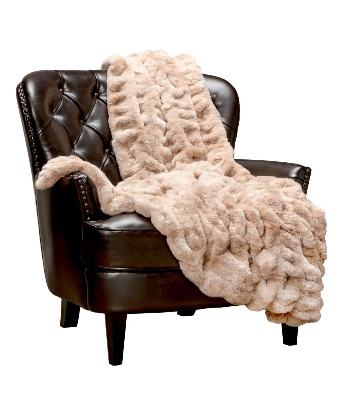Click here for Chanasya Premium Ruched Faux Fur Throw Blanket - L... prices