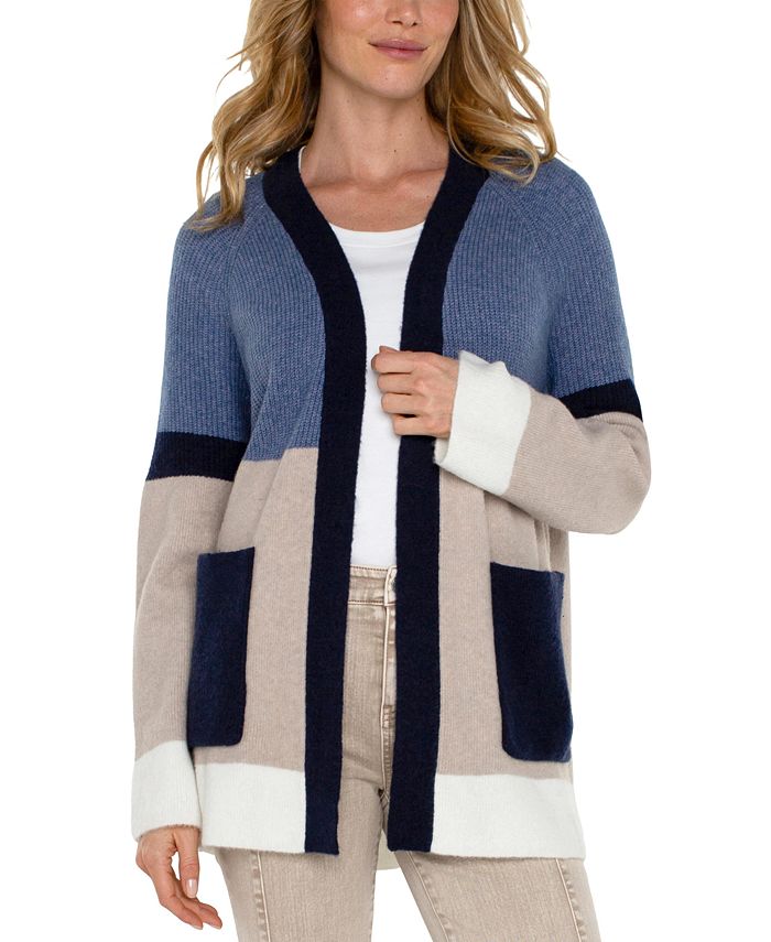 Liverpool Los Angeles Women's Colorblocked Cardigan Sweater - Macy's