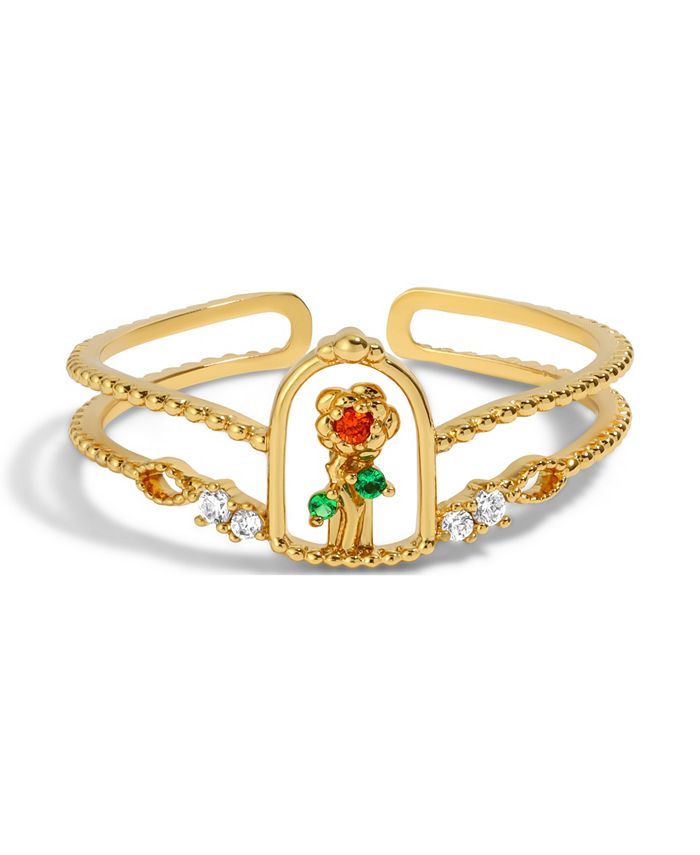 Girls Crew Disney Multi-Color Beauty The Beast Enchanted Rose Ring - Macy's