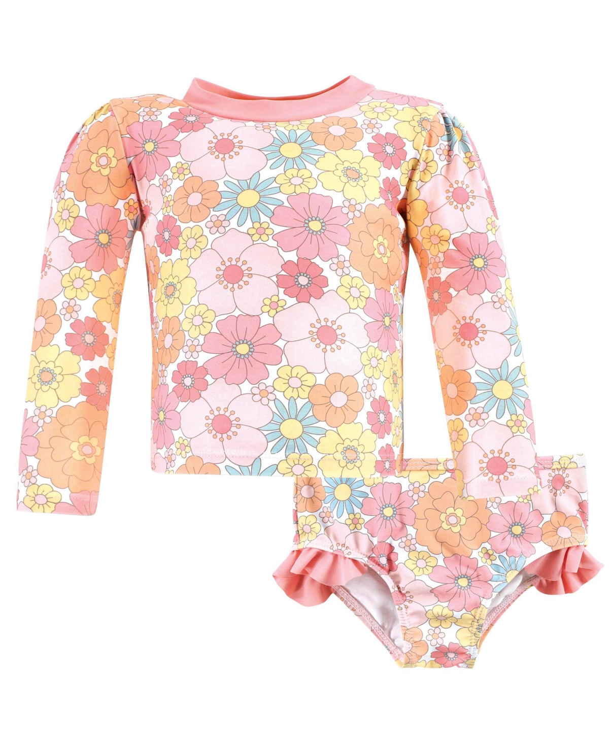 Click here for Hudson Baby Baby Girls Swim Rashguard Set - Peace... prices