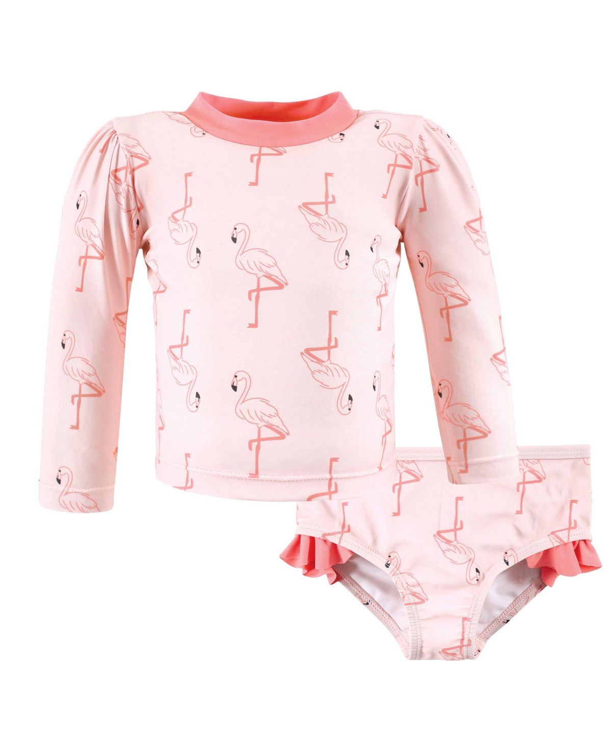 Hudson Baby Baby Girls Swim Rashguard Set - Pink flamingo