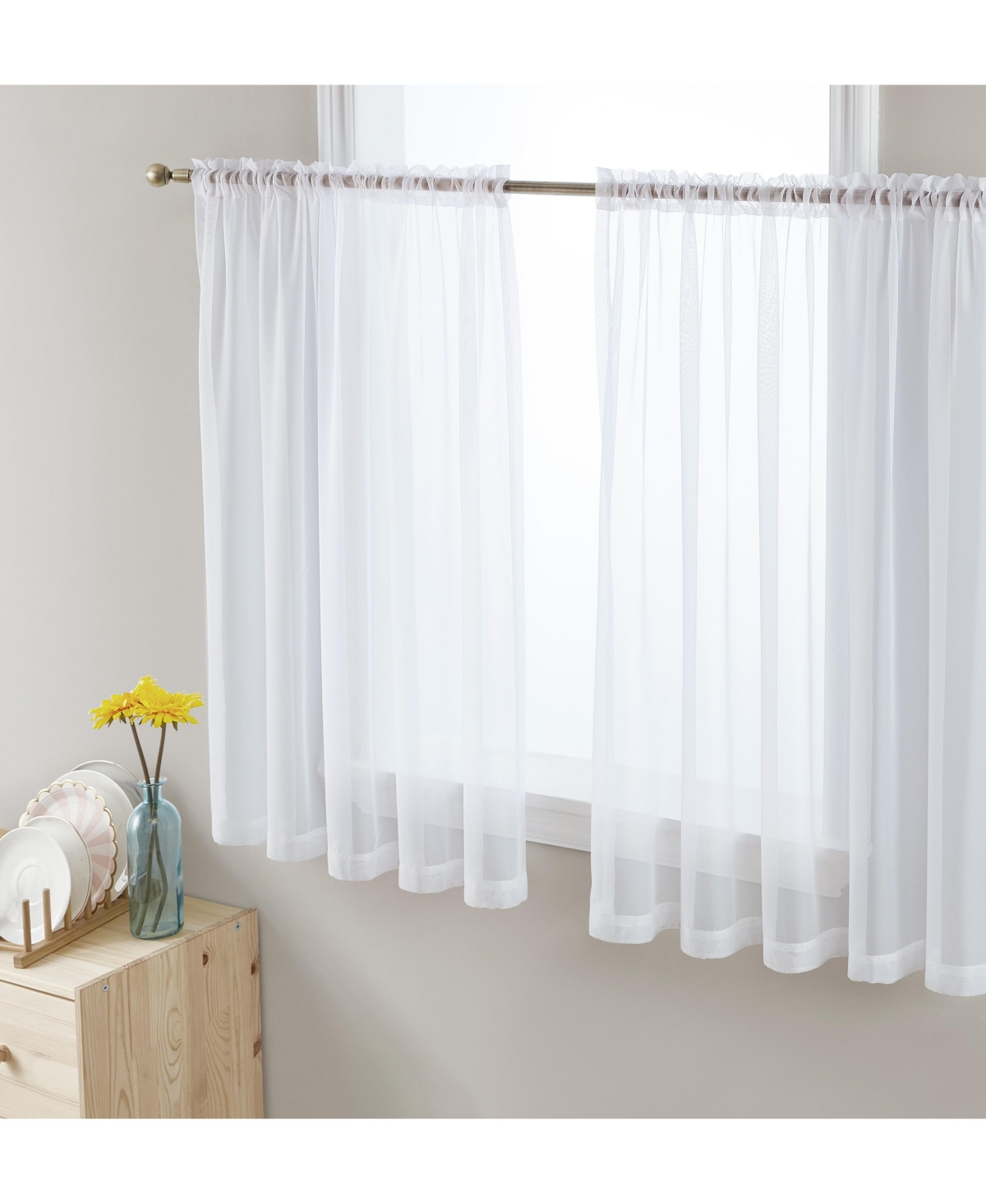 Click here for Hlc.me 2 Pack Sheer Voile Window Curtain Sheer Pan... prices