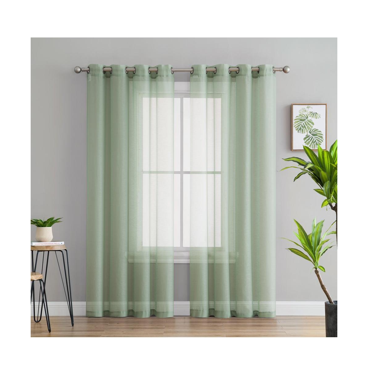 Click here for Hlc.me 2 Piece Semi Sheer Voile Window Curtain Dra... prices