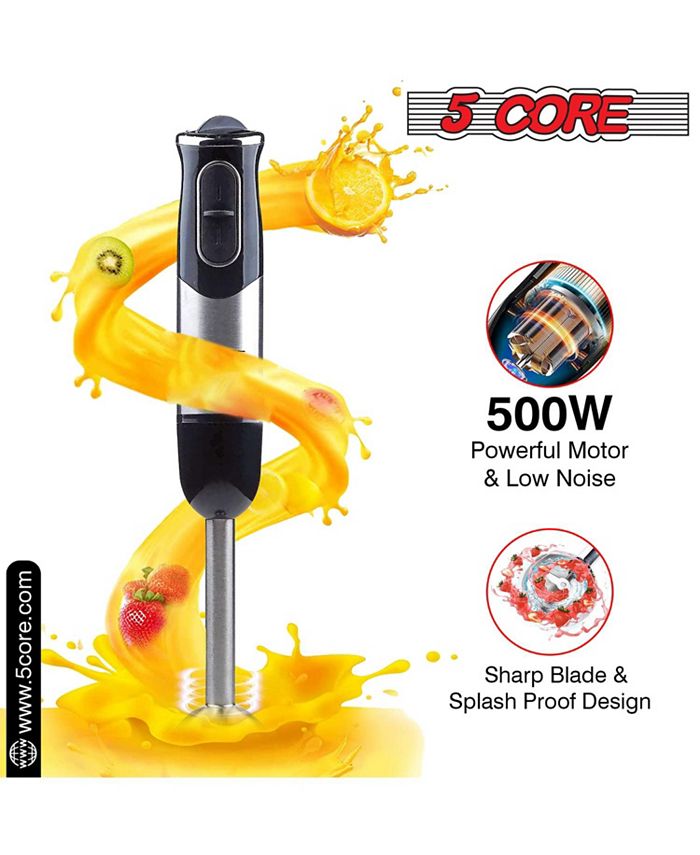 5 Core Immersion Blender Handheld 500W Copper Motor Emulsifier Blender ...
