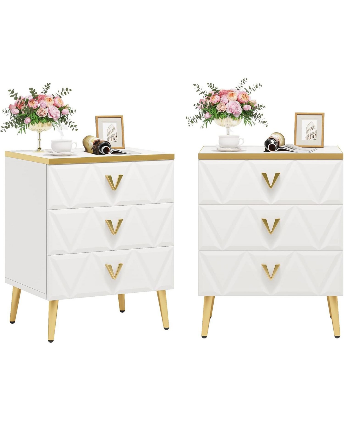 Click here for Tribesigns 3-Drawer Nightstand Set of 2  Luxury Be... prices