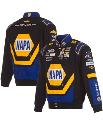JH Design Men's Black Chase Elliott NAPA Twill Driver Uniform Full-Snap ...