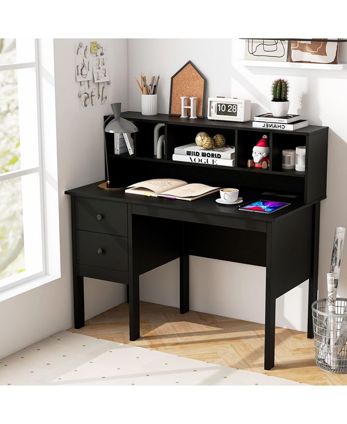Slickblue 48 Inch Computer Desk with Drawers Power Outlets - Macy's