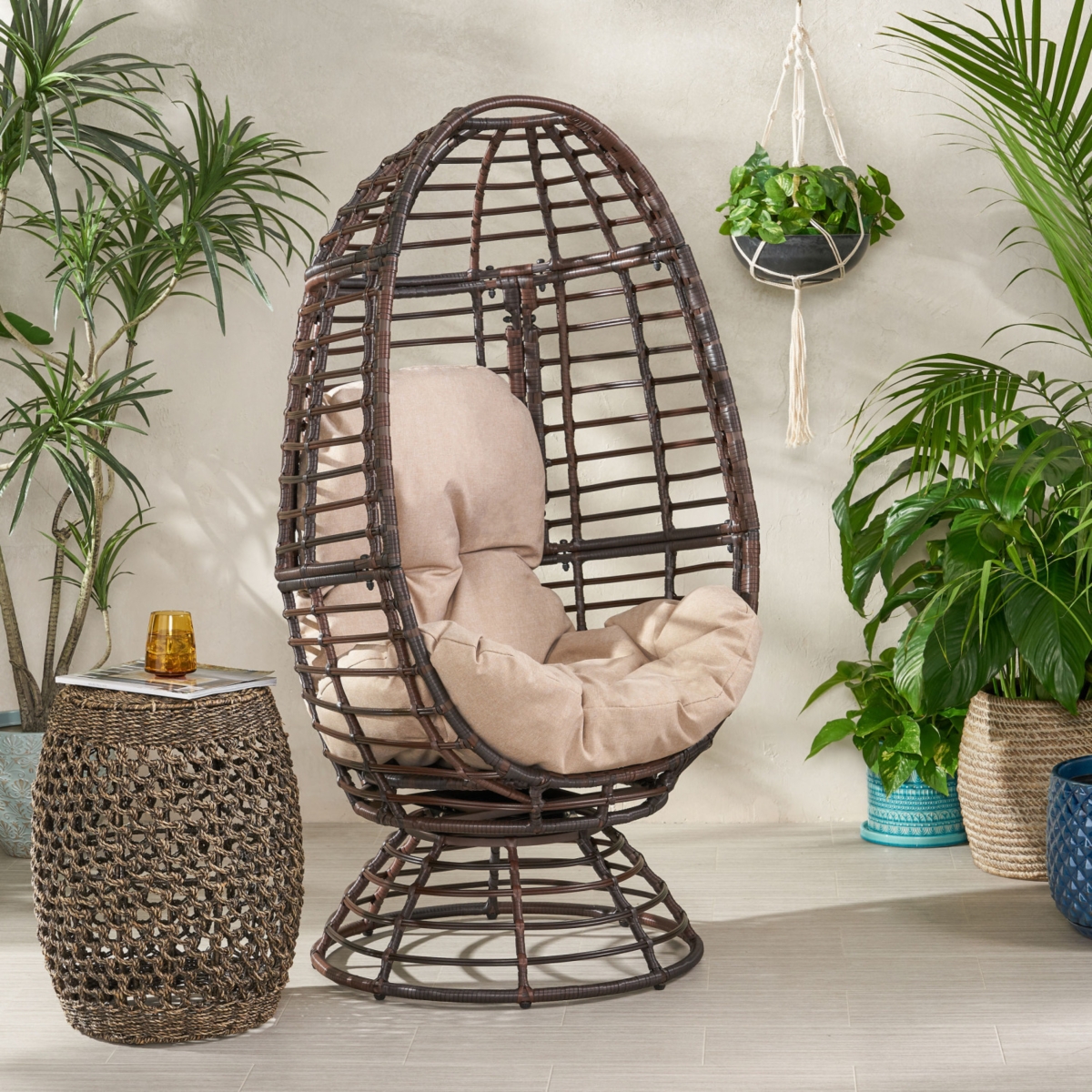 Click here for Streamdale Rafael Outdoor Wicker Swivel Egg Chair... prices