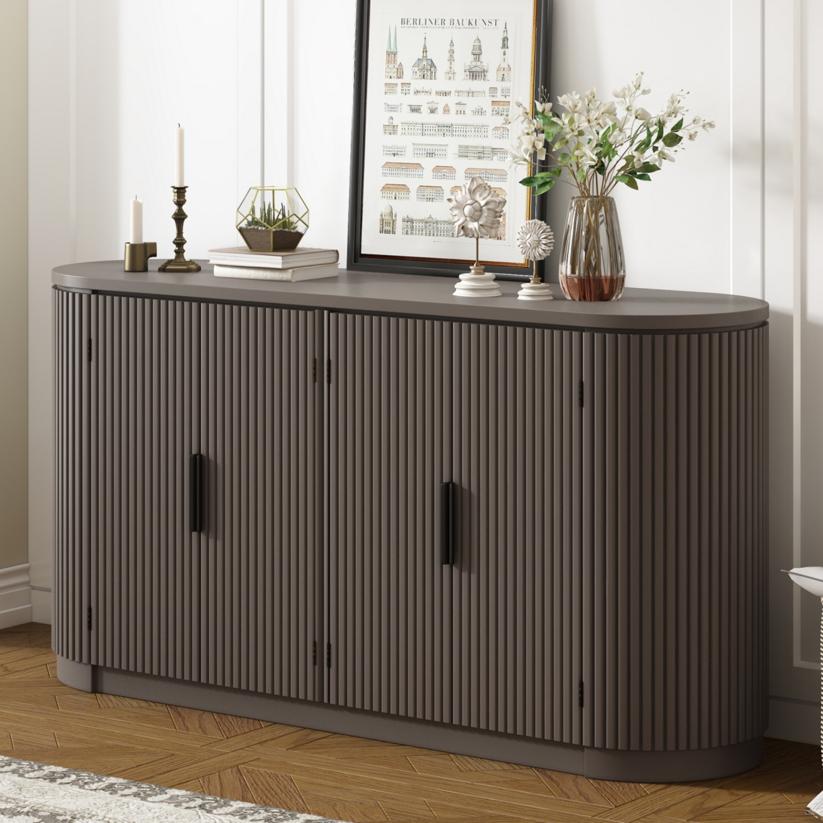 Click here for Streamdale Vertical Striped Cabinet with Adjustabl... prices