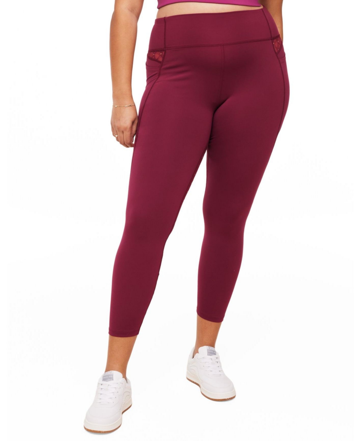 Adore Me Plus Size Lotus Lotus 7/8 High Rise Legging - Dark red