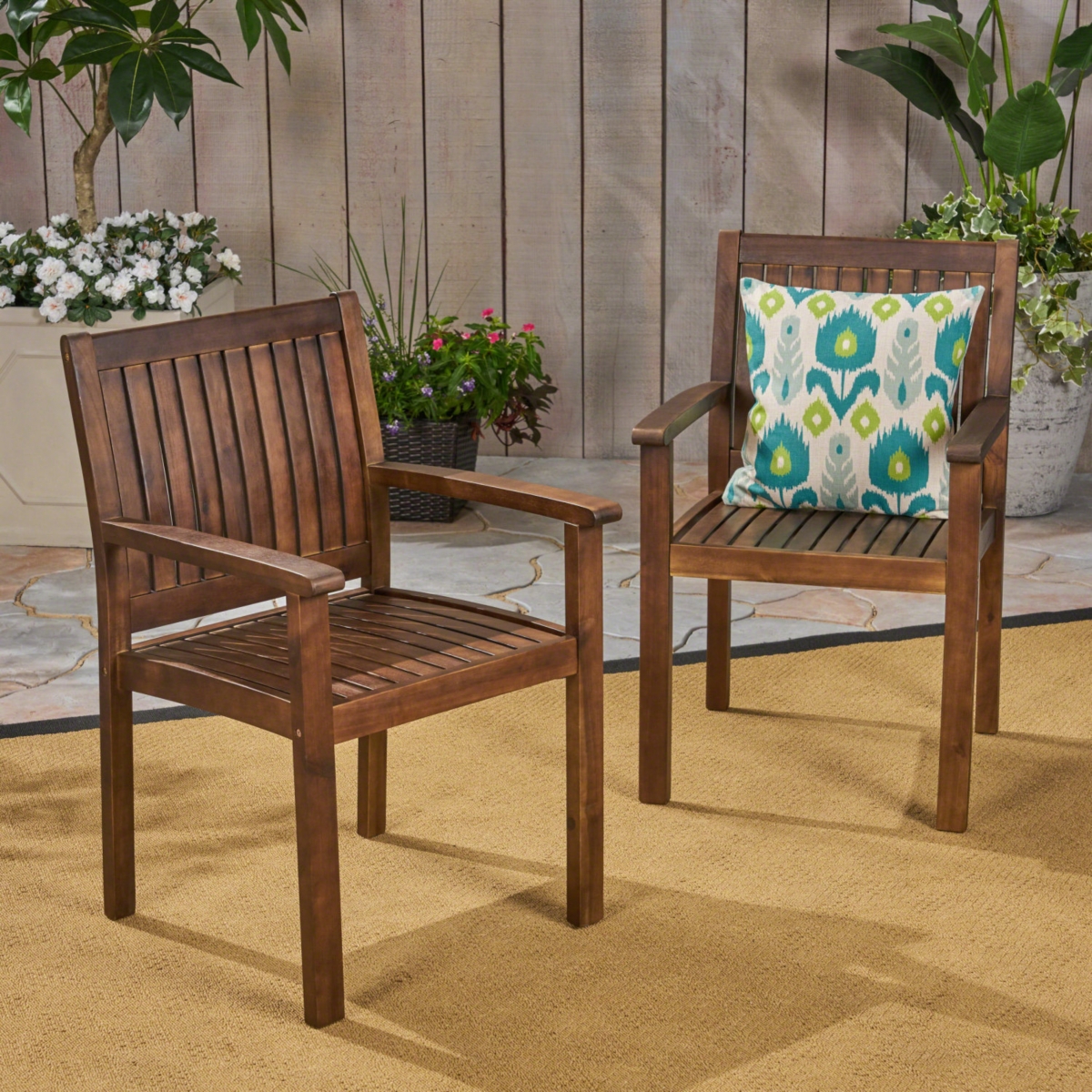 Click here for Streamdale Rustic Acacia Wood Dining Chair With Sl... prices
