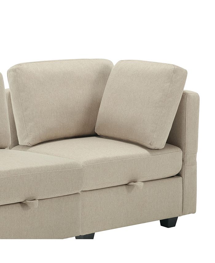 Simplie Fun Modular Storage Sofa with Adjustable Backs and Ottomans ...