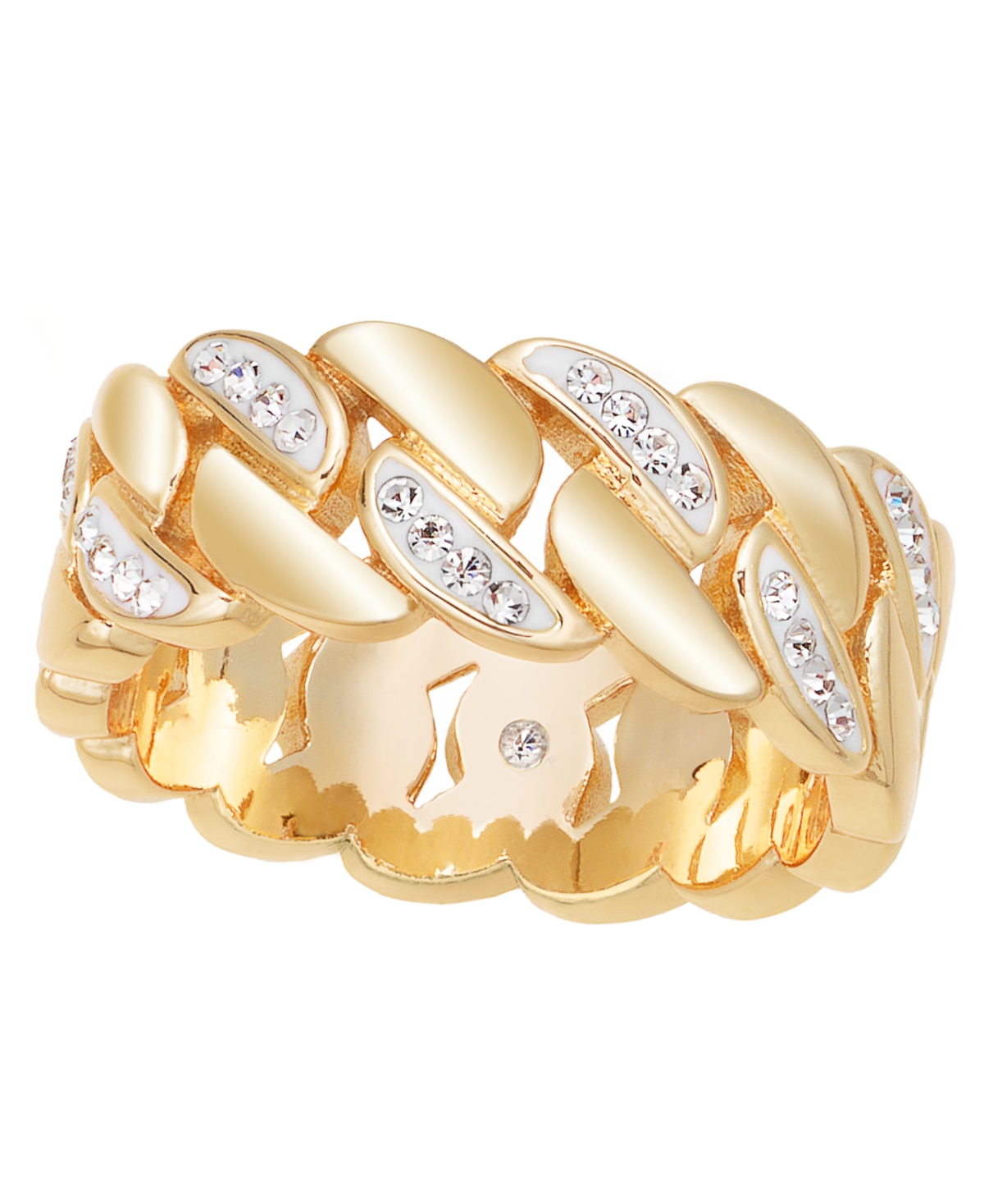 Click here for And Now This Clear Crystal Link Ring - Gold prices