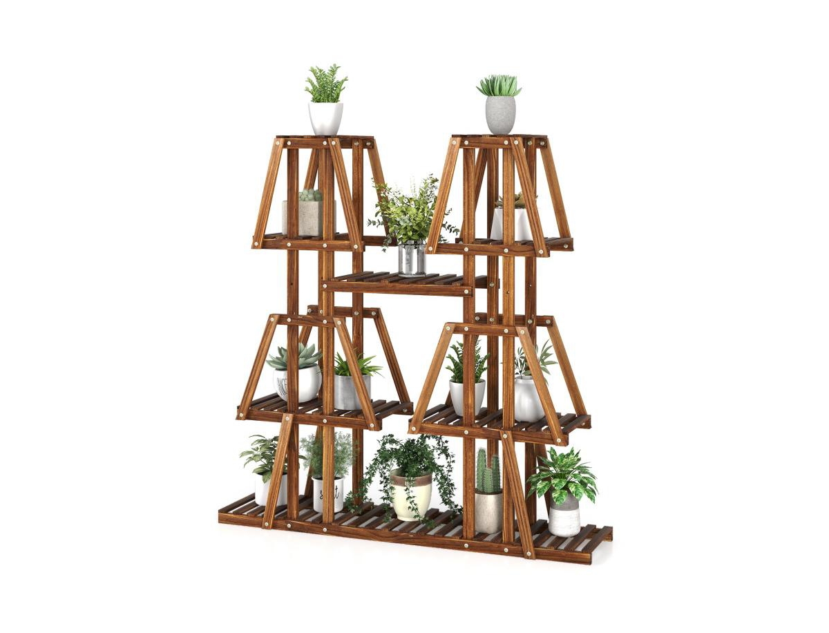 Click here for 5-Tier 10 Potted Wood Plant Stand for Multiple Pla... prices