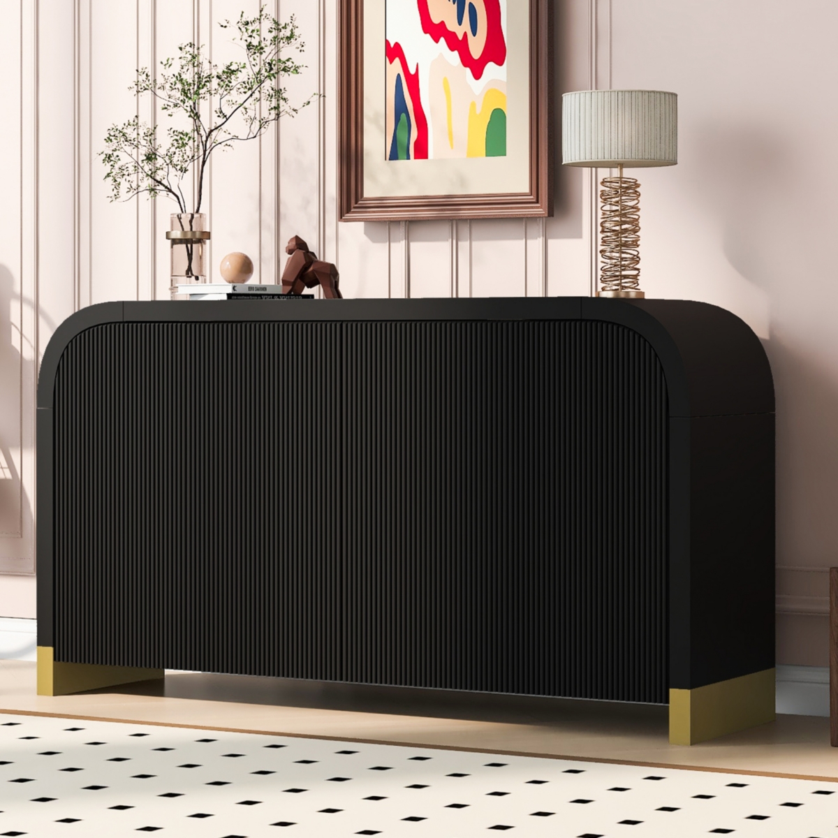 Click here for Streamdale 4-Door Wavy Cabinet with Adjustable She... prices
