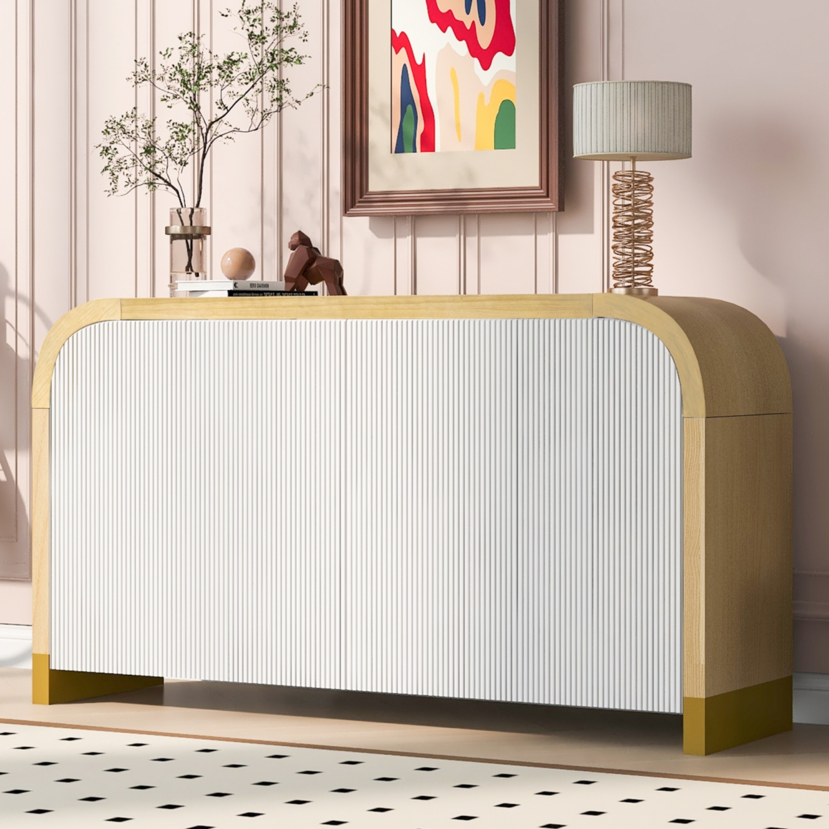 Click here for Streamdale 4-Door Wavy Cabinet with Adjustable She... prices