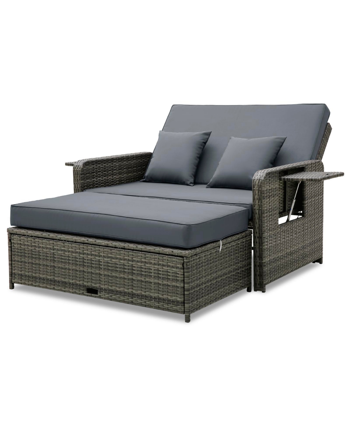 Click here for Patio Wicker Loveseat Sofa with Multipurpose Ottom... prices