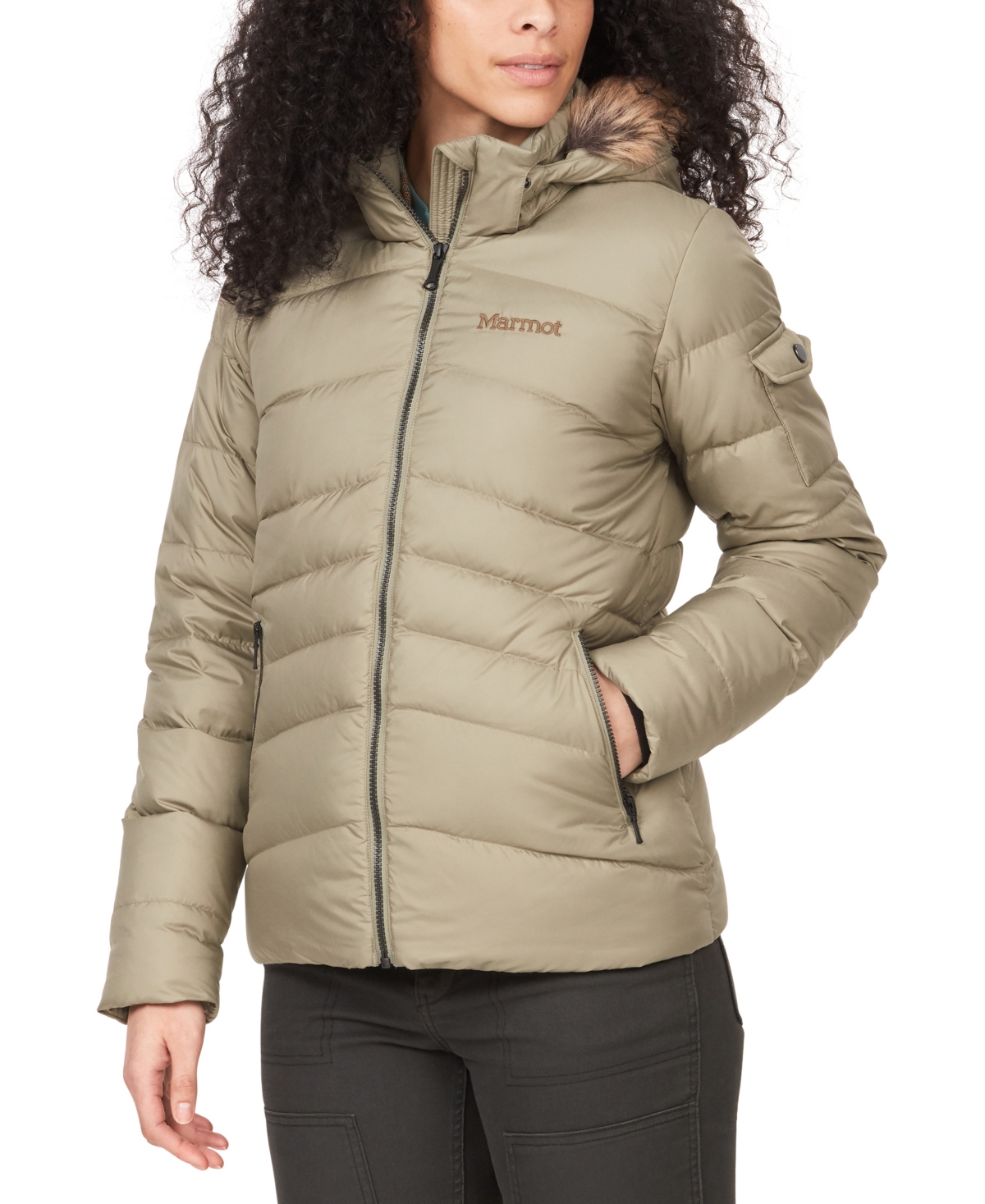 Click here for Marmot Womens Ithaca Hooded Faux-Fur-Trim Jacket -... prices