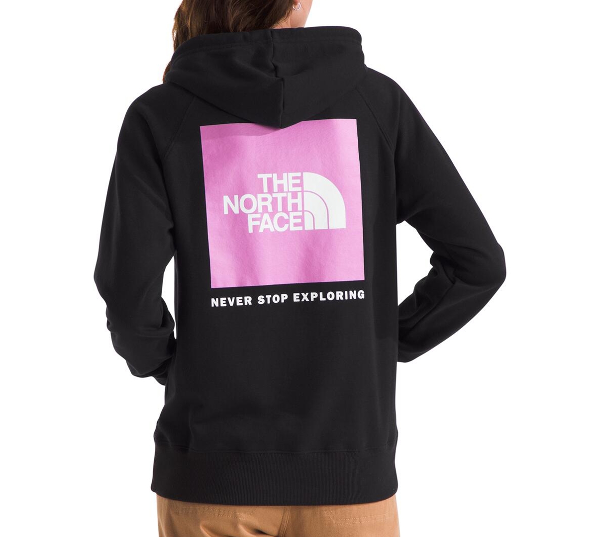 The North Face Womens Box Nse Fleece Hoodie - TNF Black/Dragonfruit