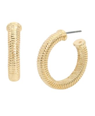 Steve Madden Gold Omega Hoop Earrings - Macy's