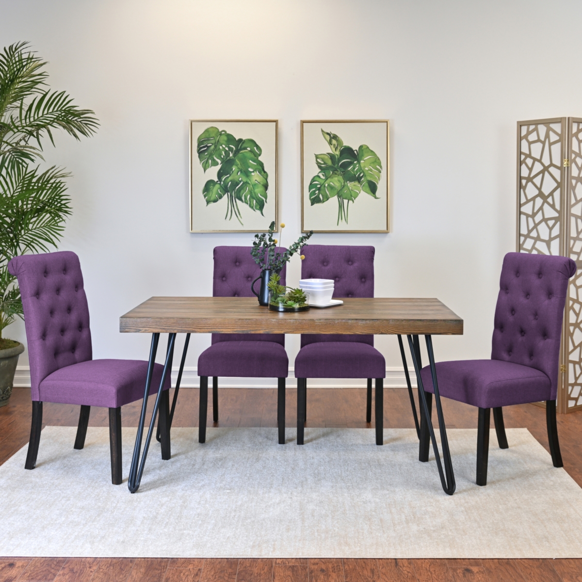 Click here for Simplie Fun 5-Piece Dining Set  Hairpin Dining Tab... prices