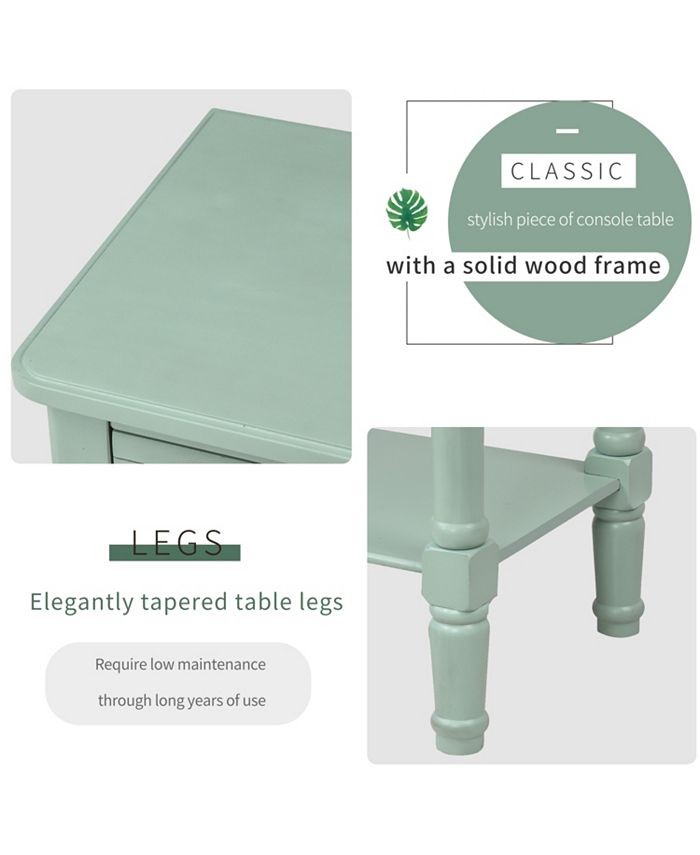 Simplie Fun Narrow Console Table, Slim Sofa Table With Three Storage ...