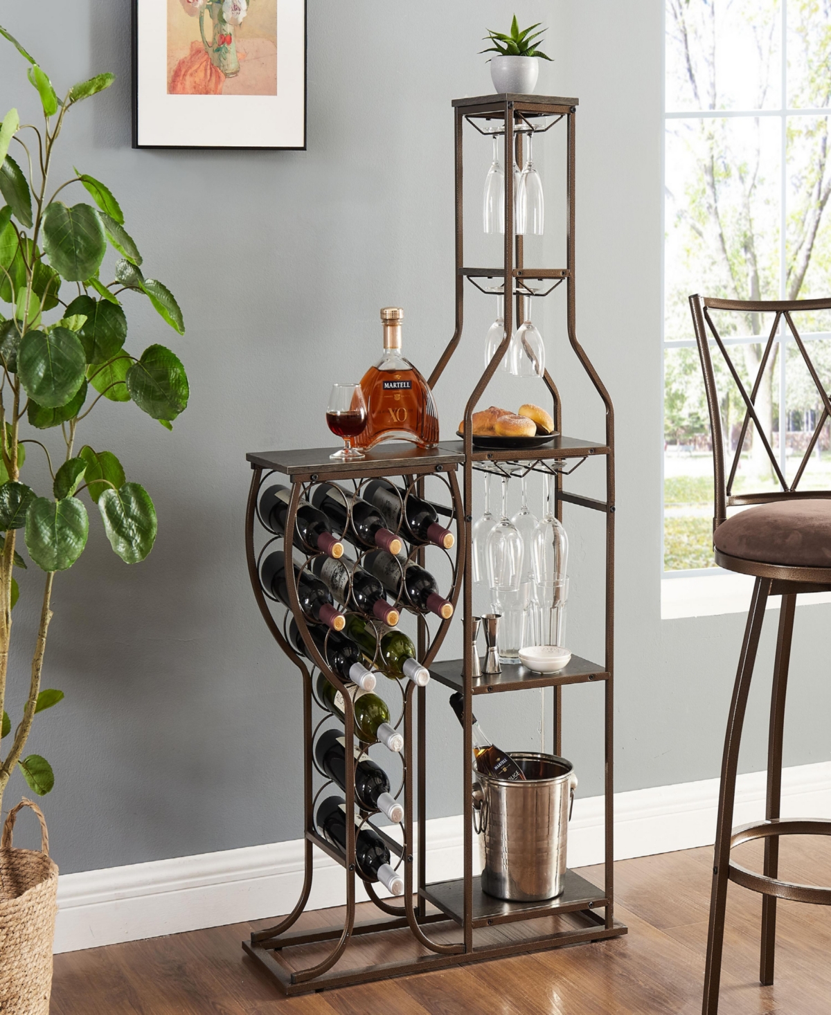 Click here for Streamdale 5-Tier Wine Rack with Hanging Glass Hol... prices
