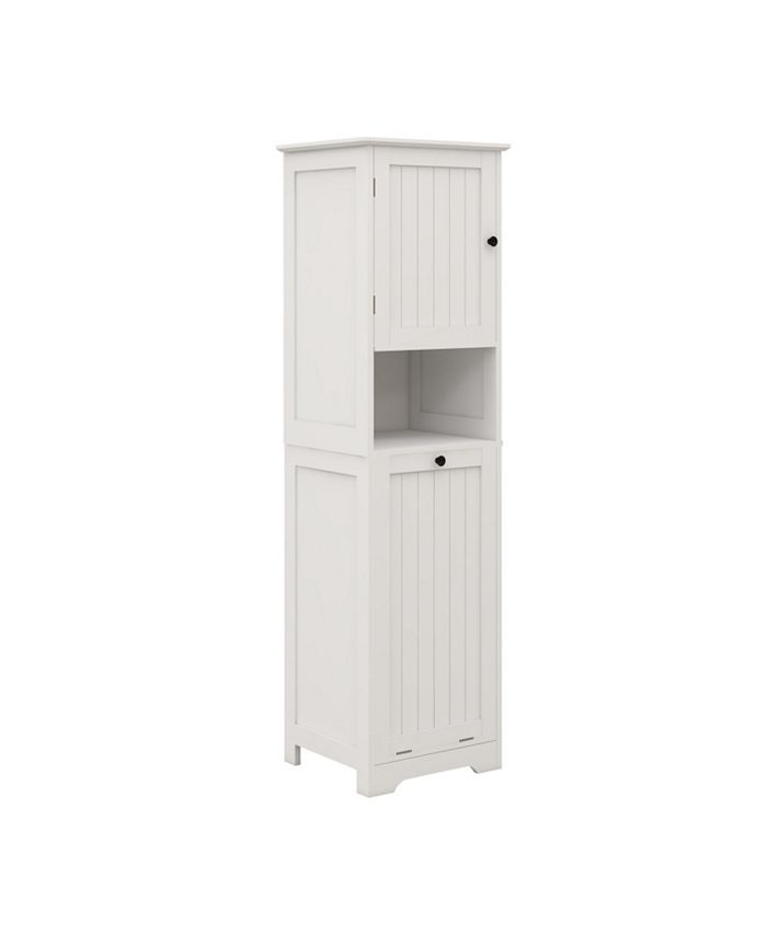 Simplie Fun One-Compartment One-Door Tilt-Out Laundry Sorter Cabinet ...