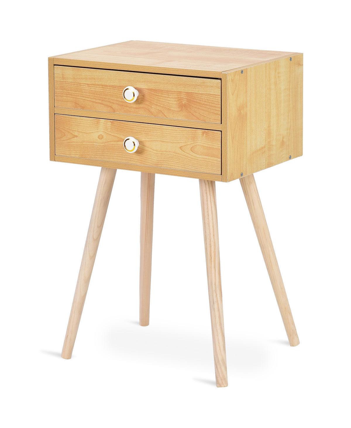 Click here for Sugift Midcentury Modern Bedside Table with 2 Draw... prices