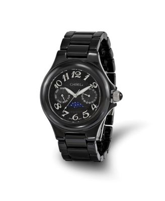Chisel Black Ceramic Black Dial Watch - Macy's