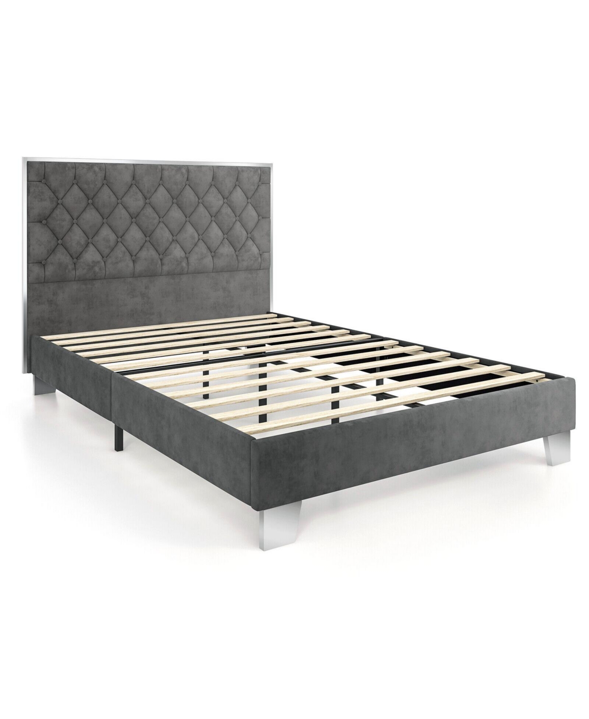 Click here for Sugift Full Size Upholstered Bed Frame with Velvet... prices