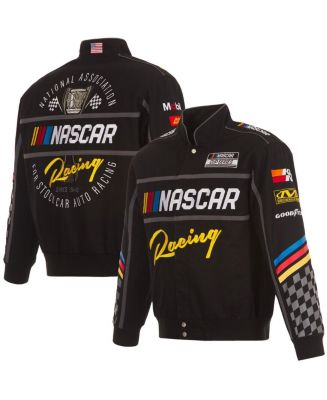 JH Design Men's Black NASCAR Twill Driver Uniform Full-Snap Jacket - Macy's