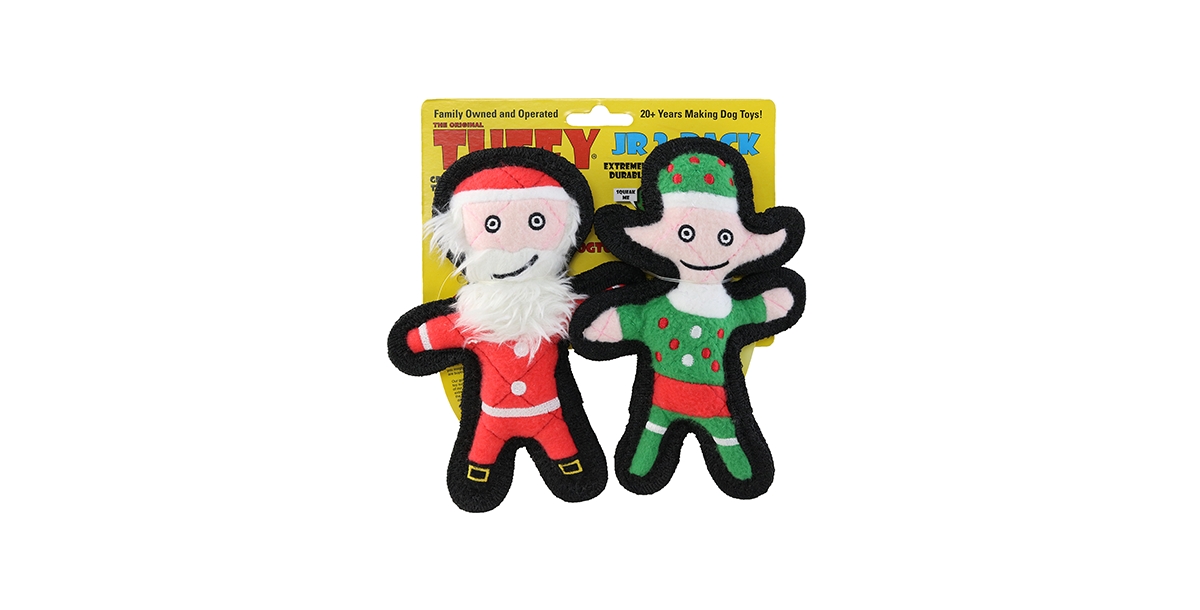 Click here for Tuffy Jr Holiday Elf and Santa 2 Pack  Dog Toy - M... prices