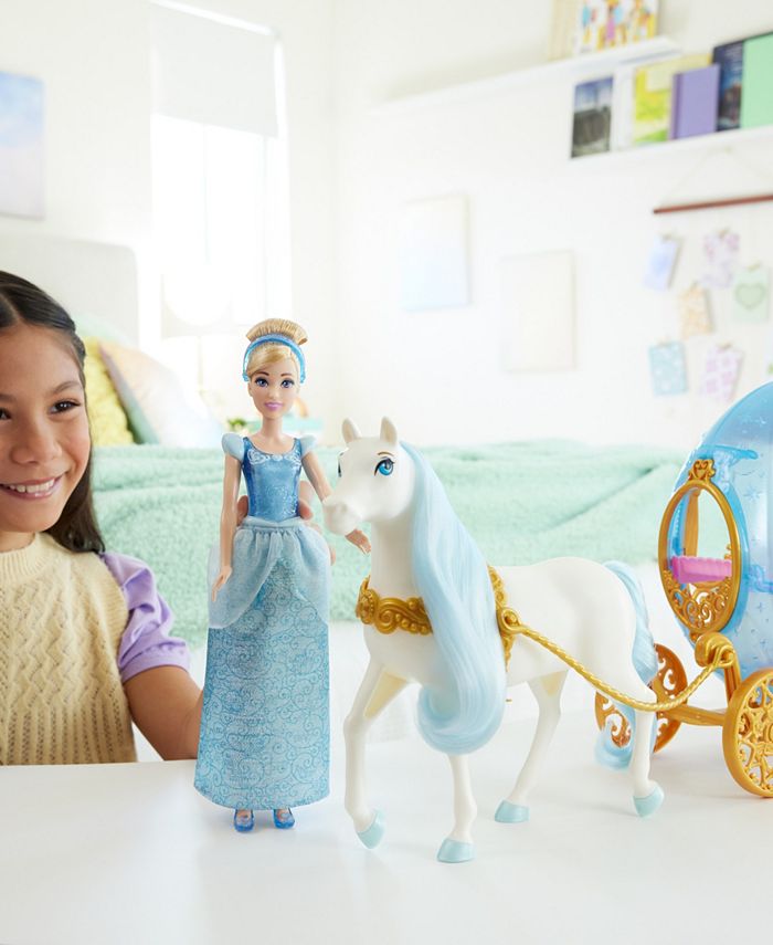 Disney Princess Cinderella’s Rolling Carriage Horse with Brushable Mane ...