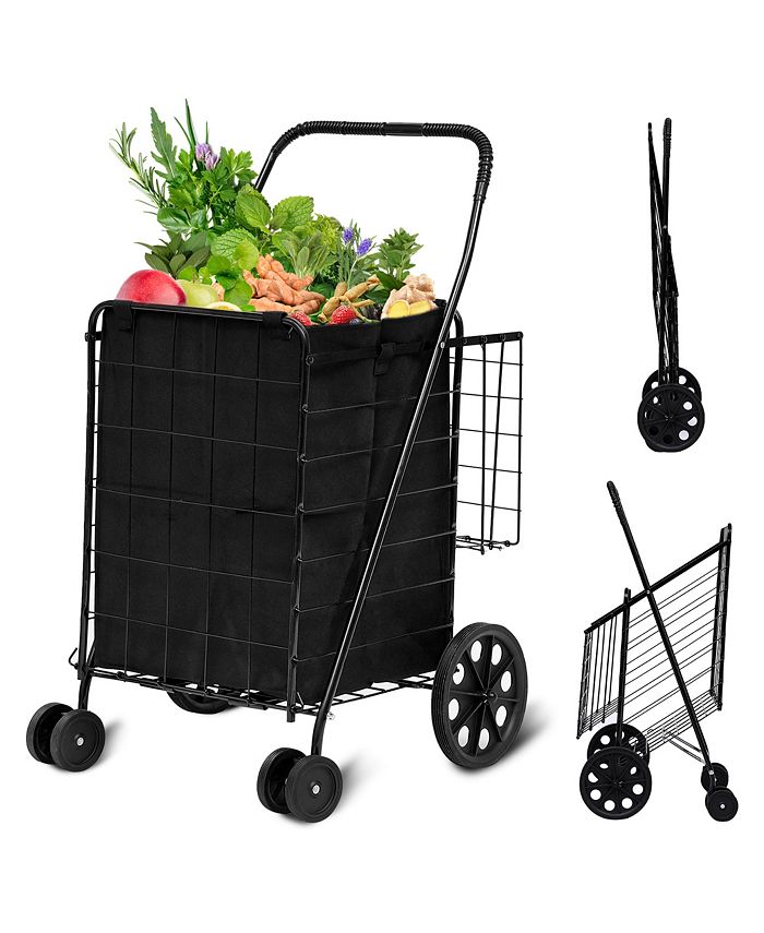SUGIFT Folding Shopping Cart with Removable Waterproof Liner, 360 ...