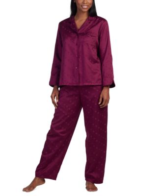 Miss Elaine Women's 2-Pc. Notched-Collar Pajamas Set - Macy's