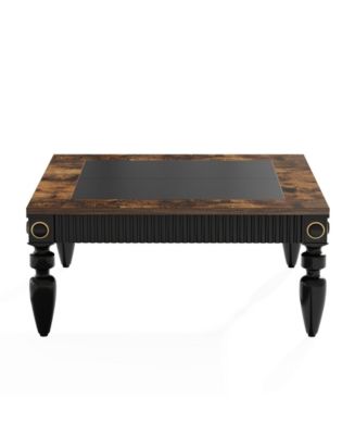 Tribesigns Square Coffee Table, 43 Inches Coffee Table with Solid Wood ...